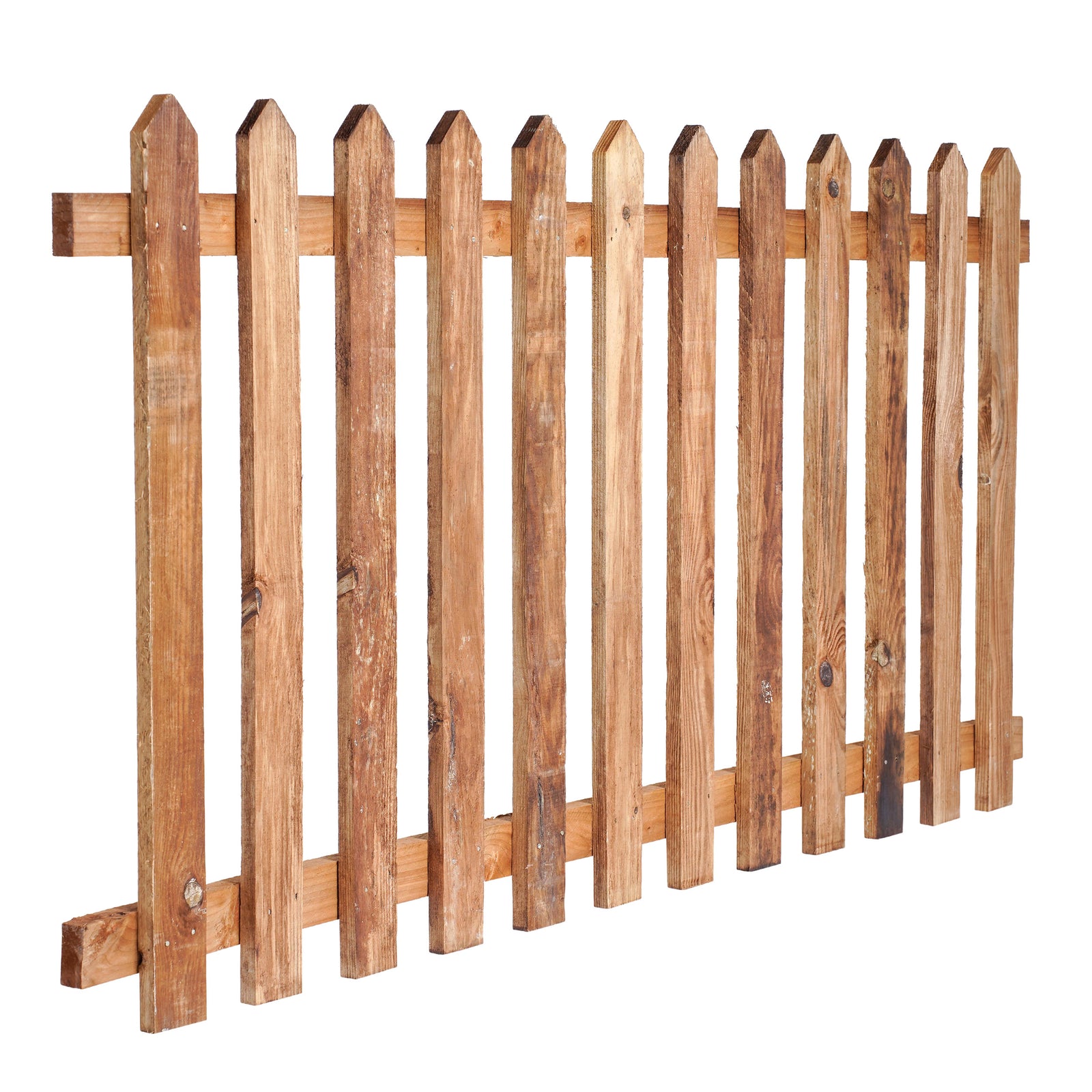 Picket Fence Panel Point Top - Pressure Treated Brown