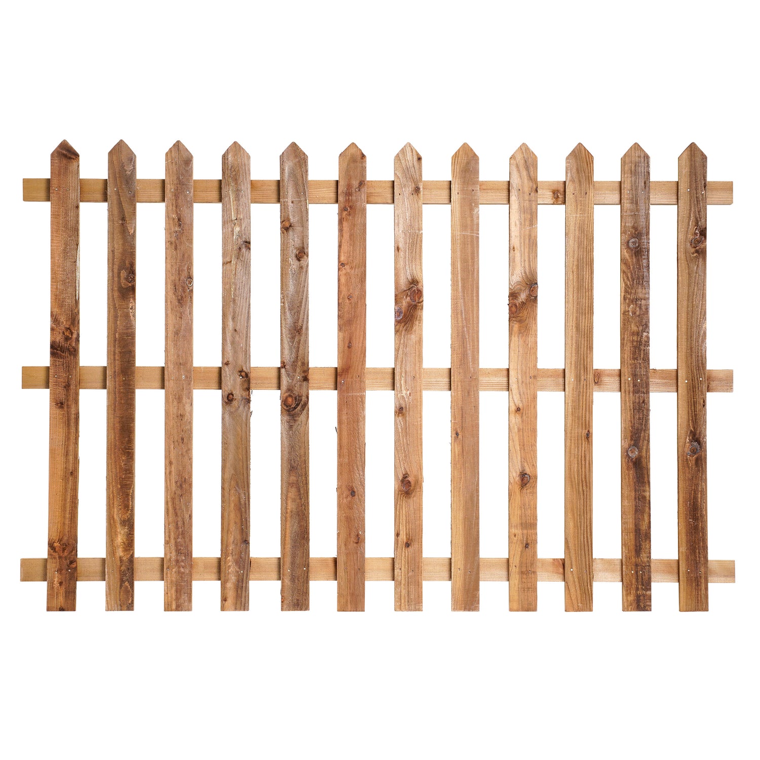 Picket Fence Panel Point Top - Pressure Treated Brown