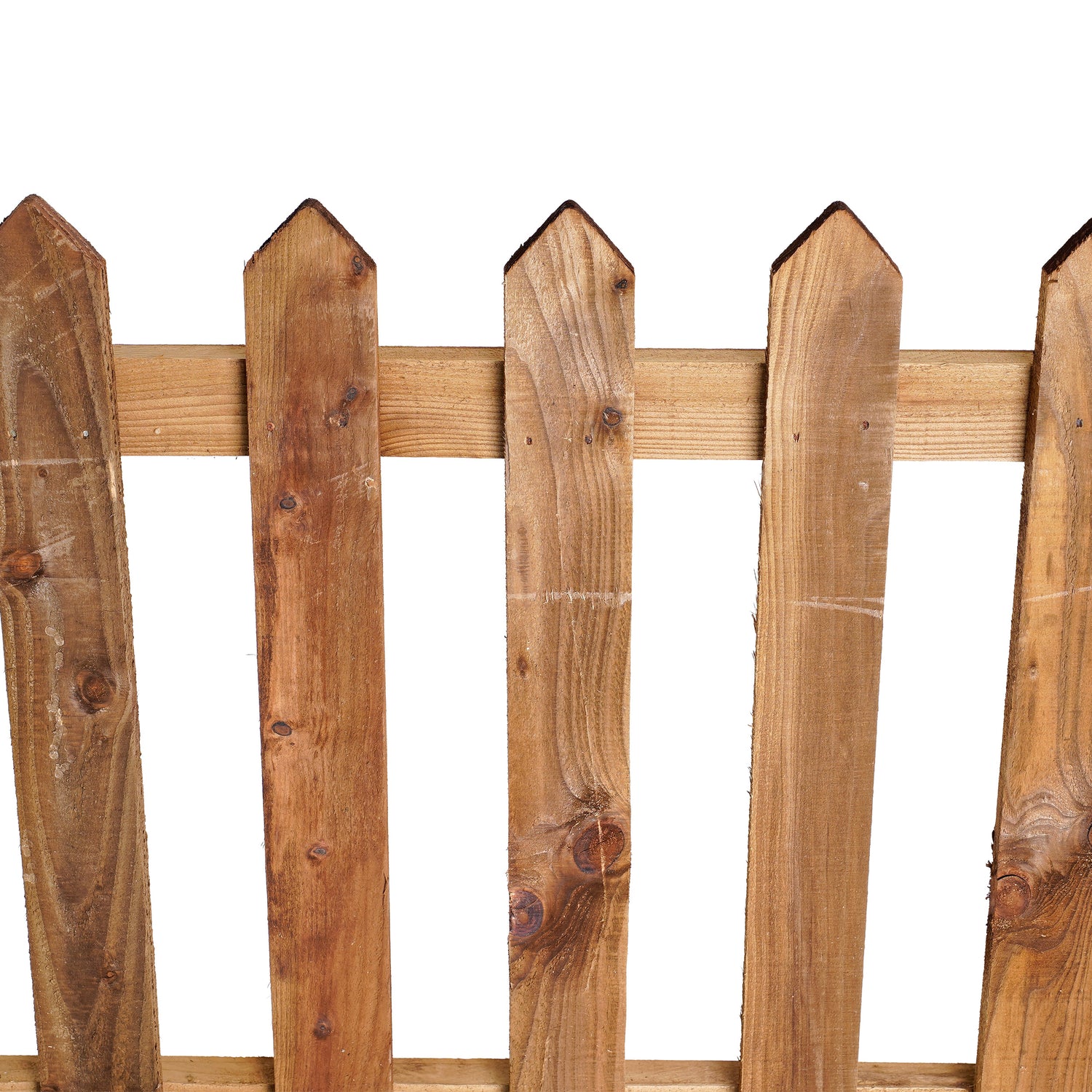 Picket Fence Panel Point Top - Pressure Treated Brown